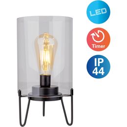 N&auml;ve N&Auml;VE LED Au&szlig;en-Tischleuchte "Lonna", schwarz, 1, H: 28,5cm, 1 Stk., Leuchten, Glasschirm klar, batteriebetrieben, Timer, Gestell schwarz, H: 28,5cm