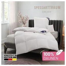 Daunenbettdecke Spessarttraum "Exklusiv, Bettdecken f&uuml;r Sommer und Winter, Decke", wei&szlig;, B:155cm L:200cm, Bezug: 100% Baumwolle. F&uuml;llung: 100% Daunen, Bettdecken, 5 W&auml;rmeklassen & 8 Gr&ouml;&szlig;en, Bestseller