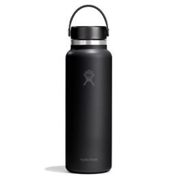 Trinkflasche Hydro Flask "40 OZ Wide Flex Cap, 1.182 ml", schwarz, H:28,3cm, Edelstahl, Kunststoff, Trinkflaschen, Trinkflasche, TempShield️ doppelwandige Vakuumisolierung