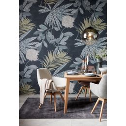 Vliestapete marburg "Exotic", grau, B:2,12m L:2,7m, Vlies, Tapeten, moderne Tapete f&uuml;r Wohnzimmer Schlafzimmer K&uuml;che