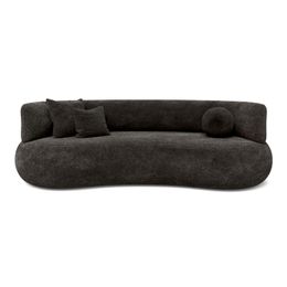 Sofa 2-Sitzer Chenille 253x100x77 dunkelgrau LUNA