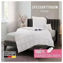 G&auml;nsedaunenbettdecke Spessarttraum "Premium****, hergestellt in Deutschland, Bettdecken f&uuml;r Sommer, Winter", wei&szlig;, B:135cm L:200cm, Bezug: 100% Baumwolle. F&uuml;llung: 100% G&auml;nsedaunen, Bettdecken, 4 W&auml;rmeklassen & 5 Gr&ouml;&szlig;en, Bestseller