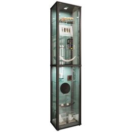 Standvitrine Vcm "Holz Glas Stand Vitrine Sammelvitrine Kavisa XL", schwarz, B:50cm T:38cm, Obermaterial: 100% Holz Wood., Schr&auml;nke, Standvitrine