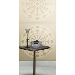 Vliestapete Versace "Versace 6 I Love Baroque &ndash;", grau 2, B:0,7m H:0m L:10,05m, Vinyl, Vlies, Tapeten, Geometrisches Kreisdesign mit edlem Glanz & fein strukturierter Optik