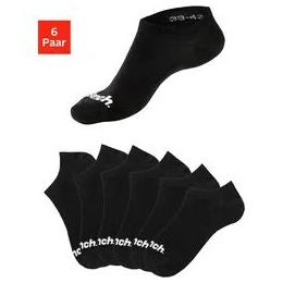 Sportsocken Bench., Damen, Gr. 35-38, schwarz (6x schwarz), Baumwollmischung, unifarben, elastisch, Socken Sportsocken, Sneakersocken verschwinden im Schuh