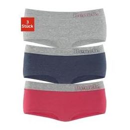 Panty Bench., Damen, Gr. 36/38, bunt (rot, meliert, marine, meliert, grau, meliert), Obermaterial: 90% Baumwolle, 10% Elasthan (LYCRA), unifarben, k&ouml;rpernah, Unterhosen Panty, aus elastischer Baumwoll-Qualit&auml;t