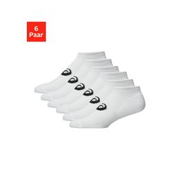Sportsocken asics "6 PACK LOW CUT SOCK", Damen, Gr. L (43/46), brilliant wei&szlig;, Obermaterial: 91% Polyester, 9% Nylon, Socken Sportsocken, f&uuml;r Fitness und sportliche Aktivit&auml;ten, mit spezieller D&auml;mpfung