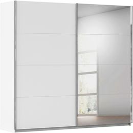 Schwebet&uuml;renschrank Rauch "Kleiderschrank Schrank Ankleide Garderobe Schlafzimmerschrank MOITA", wei&szlig;, B:226cm H:210cm T:62cm, Holzwerkstoff, Schr&auml;nke, Schwebet&uuml;renschrank, mit Spiegel und Metallgriffleisten in Alu MADE IN GERMANY