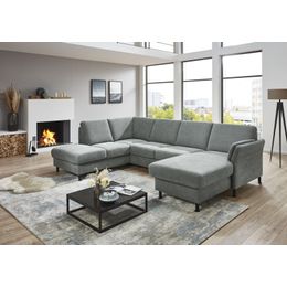 Wohnlandschaft DIE PLANBAR "ZE-EM18013 U-Form, Breite 305 cm", milan steel, B:305cm H:90cm T:200cm, 100% Polyester, Sofas, Wohnlandschaft, wahlweise mit Kopfst&uuml;tzen und Liegearmlehne