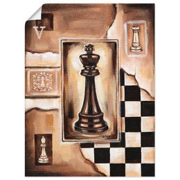 Poster Artland "Schach K&ouml;nig", braun (farbe bild(er): braun), B:30cm H:40cm, Bilder, Poster, ohne Rahmen
