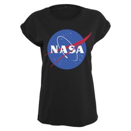 T-Shirt MisterTee "MisterTee Damen Ladies NASA Insignia Tee", Damen, Gr. 4XL, schwarz, 100% Baumwolle, bedruckt, normal, Rundhals, Shirts T-Shirt