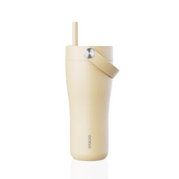 Thermobecher Equa "Carry Cup, Isolierbecher, 600 ml", butter, H:24cm &Oslash;:9cm, Edelstahl, Kunststoff, Stahl, Trinkgef&auml;&szlig;e, Thermobecher, auslaufsicherer Coffee-to-go-Becher