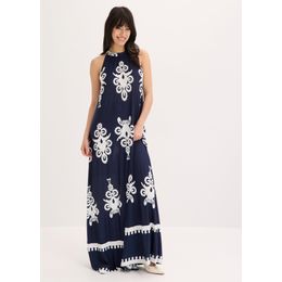 bonprix Jerseykleid aus softem Viskose-Mix, blau, Gr.32/34 (XS), Jerseykleid in Maxil&auml;nge aus softem Viskose-Mix mit Knopfverschluss hinten am Ausschnitt, aus Viskose