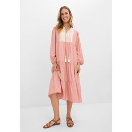 bonprix Midikleid aus softem Viskose-Mix, rosa, Gr.54, Mit tollen Details