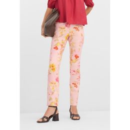 bonprix Stretch-Hose mit Bl&uuml;ten Print, rosa, Gr.36, elegante Stretch-Hose mit Blumen-Print, 56% Baumwolle