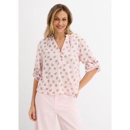 bonprix Oversize-Bluse aus luftigem Musselin, rosa, Gr.48, Lockere Tunika-Bluse aus Musselin, aus 100% Baumwolle,Musselin