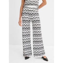 bonprix Strickhose, wei&szlig;, Gr.44/46 (L), modische Strickhose mit dekorativem Ajour-Design und Gummibund, 100% Baumwolle