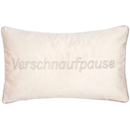 Dekokissen Pad "LETTERS", sand, schriftzug, B:30cm L:50cm, Polyester, Dekokissen_Sitzkissen_Kissenh&uuml;llen, farbige Keder, mit Schriftzug, verschiedene Gr&ouml;&szlig;en