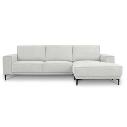 Ecksofa OTTO HOME "Polsterecke Oland, Struktur, Flachgewebe, Luxus-Microfaser, Boucle", beige (sand), B:280cm H:85cm T:152cm, 100% Polyester, Sofas, Ecksofa, L-Form, 280 cm, Wellenunterfederung, Skandi-Design, Metallf&uuml;&szlig;e