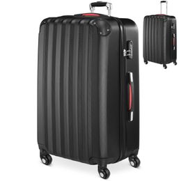 Monzana Hartschalenkoffer XL Rollen 360o Reisekoffer 90L Schwarz ABS