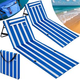 Detex Strandmatte 2er-Set Blau/Wei&szlig; 158x56x46cm gepolstert