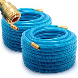 Monzana Druckluftschlauch 2er-Set 20m Schnellkupplung/Stecker