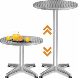 Casaria Stehtisch &Oslash;60cm Alu h&ouml;henverstellbar Silber