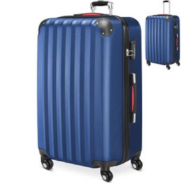 Monzana Hartschalenkoffer XL Rollen 360o Reisekoffer 90L Blau ABS