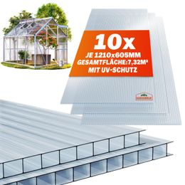 Gardebruk Doppelstegplatten 10er-Set 6mm transparent 7m&sup2; UV-best&auml;ndig bruchfest