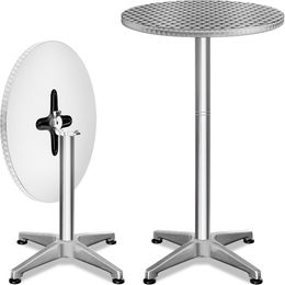 Casaria Stehtisch 2er-Set &Oslash;60cm Alu klappbar h&ouml;henverstellbar Silber