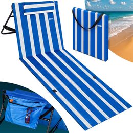 Detex Strandmatte Blau/Wei&szlig; 158x56x46cm gepolstert