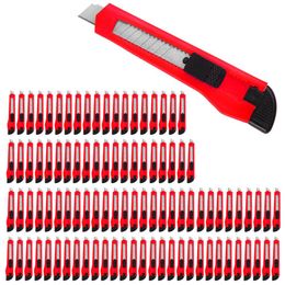 Deuba Cuttermesser 50er-Set Rot mit Abbrechklingen