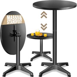 Casaria Stehtisch &Oslash;60cm h&ouml;henverstellbar 70/115cm klappbar Alu Schwarz