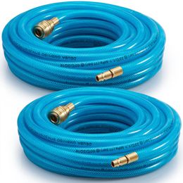 Monzana Druckluftschlauch 2er-Set je 10m Schnellkupplung/Stecker