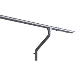 Dachrinne Weka "verschiedene L&auml;ngen", silber (silberfarben), L:600cm, Metall, Rinnen, inkl. Rinnenendst&uuml;cke, Regenfallrohr 2 m, Ablaufstutzen, Rinnenhalter