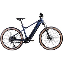 E-Bike agon "Alpha" Gr. 48, blau (arctic fire schwarz), Elektrofahrr&auml;der, 48cm, 27,5 Zoll (69,85cm), Pedelec, Elektrofahrrad f&uuml;r Damen u. Herren, MTB