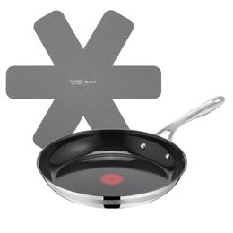 Bratpfanne Tefal "Jamie Oliver Smart Cook", edelstahl, schwarz, B:29,5cm H:9,3cm L:50cm &Oslash;:28cm, Pfannen, Bratpfanne, Antihaftbeschichtete Keramikoberfl&auml;che, Thermo-Spot, Induktion