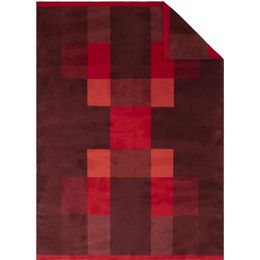 Wohndecke Ibena "Wohndecke Ravello", rot, B:150cm L:200cm, Baumwolle, Polyacryl, Polyester, Wohndecken, Wohndecke, modernes Design