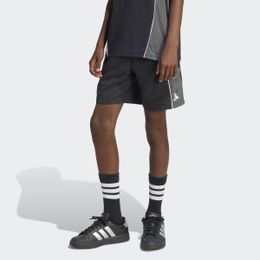 Shorts adidas Sportswear "COLOR BLOCK WOVEN", Jungen, Gr. 116, N-Gr, schwarz, grau six, wei&szlig;,, Obermaterial: 100% Polyester, Hosen Shorts