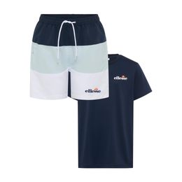 Shirt & Hose Ellesse "VASCERO TEE & SHORT SET", M&auml;dchen, Gr. 152/158 (12/13), navy, light b, Obermaterial: 100% Polyester, KOB Set-Artikel, 2-teiliges Set, aus Polyester, pflegeleicht