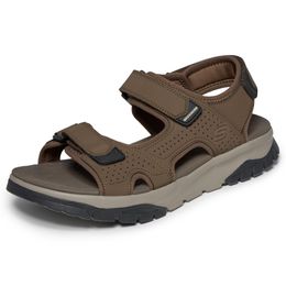 Trekkingsandale Skechers "WAGNER - AVALON", Herren, Gr. 43, braun, Lederimitat, Schuhe, Sommerschuh, Outdoorsandale, Klettschuh mit Memory Foam