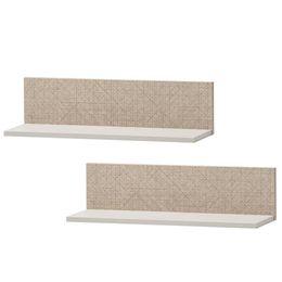 Pharao24.de Regale Wandboards in Beige mit R&uuml;ckwand (2er Set)