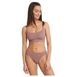 Bustier Sloggi "ZERO Feel Bliss Top", Damen, Gr. XL, N-Gr, braun (cacao), Spitze, Obermaterial: 76% Polyamid, 24% Elasthan, Jacquardmuster, unifarben, BHs Bustier, unsichtbar mit Spitzenoptik