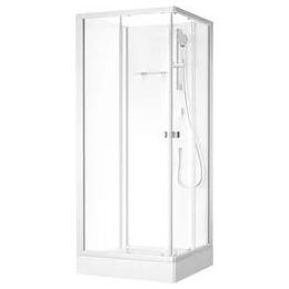 Komplettdusche MARWELL "Fresh Shower Square", wei&szlig;, B:85cm H:205cm T:85cm, Duschkabinen, mit Eckeinstieg und Gleitt&uuml;ren