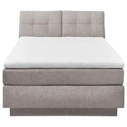 Boxspringbett "Fairfield", grau, B:146cm L:242cm, 92% Polyester, 8% Nylon, SET ONE BY Musterring, Komplettbetten, Boxspringbett, mit Bettkasten, Kopfteil in Kassettenoptik, Breite 120 oder 140 cm
