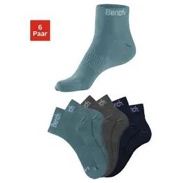 Sportsocken Bench., Herren, Gr. 35-38, bunt (2x dunkel mint, 2x grau, 2x marine), Baumwollmischung, unifarben, elastisch, Socken Sportsocken, mit antibakterieller Feuchtigkeitsregulierung