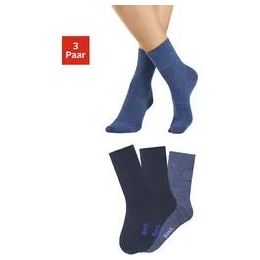 Socken Bench., Damen, Gr. 35-38, blau (2x marine, 1x jeans), Elasthan, Polyamid, Wolle, unifarben, Socken Socken, Damensocken aus flauschigem Material mit w&auml;rmender Wolle