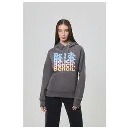 Sweatshirt Bench. "TRIXE_HOODY", Damen, Gr. 36, schwarz (charcoal), Sweatware, Obermaterial: 60% Baumwolle, 40% Polyester, bedruckt, Sweatshirts Sweatshirt