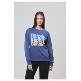 Sweatshirt Bench. "TRIXE_SWEATSHIRT", Damen, Gr. 44, blau (dusky blau), Sweatware, Obermaterial: 60% Baumwolle, 40% Polyester, bedruckt, Sweatshirts Sweatshirt