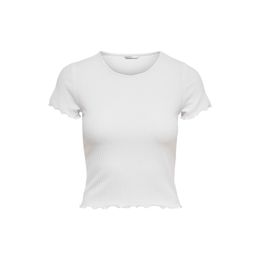 T-Shirt Only "T-Shirt ONLEMMA SHORT TOP 1er Pack", Damen, Gr. M, wei&szlig;, Obermaterial: 65% Polyester PES. 30% Viskose CV. 5% Elasthan EL., Shirts T-Shirt
